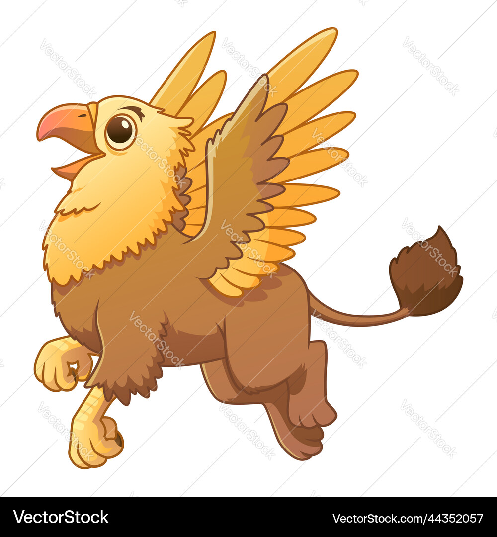 Little griffin cartoon Royalty Free Vector Image