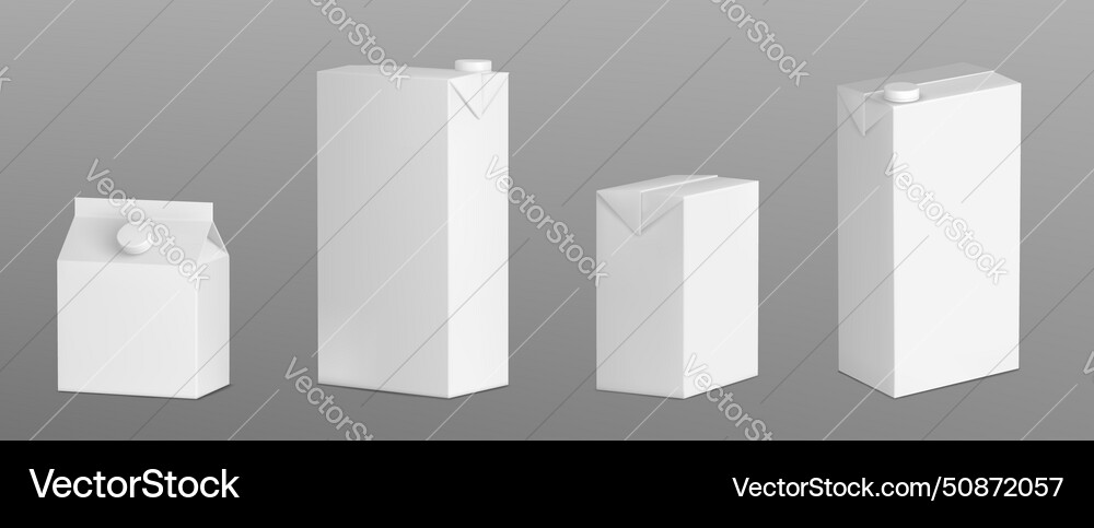 Milk or juice tetra pack mockup Royalty Free Vector Image