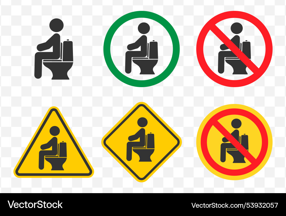No prohibited do not sitting on toilet icon Vector Image