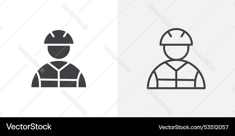Workerline in thin line black color flat simple Vector Image