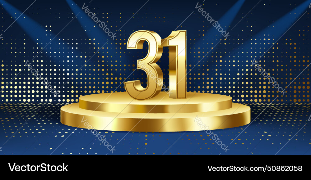 31st year anniversary background Royalty Free Vector Image