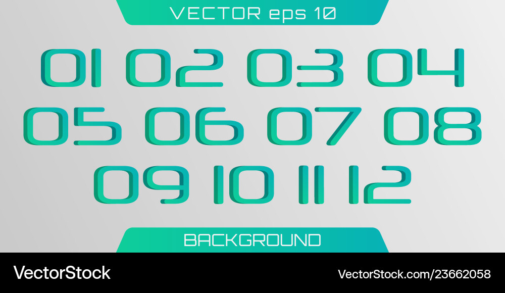 3d number template Royalty Free Vector Image - VectorStock