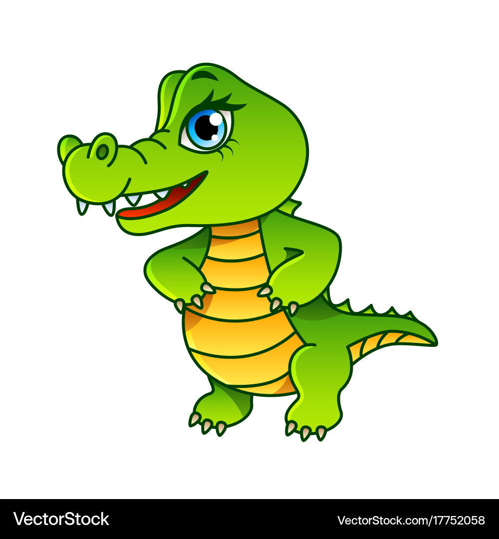 Cartoon crocodile isolated Royalty Free Vector Image