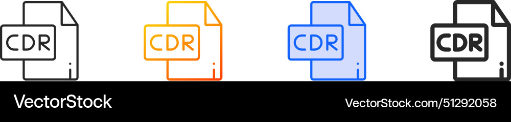 Cdr iconthin linear gradient blue stroke and bold Vector Image