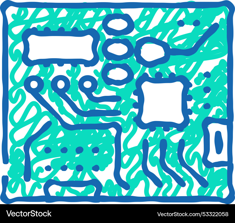 Circuit board electrical engineer icon doodle Vector Image