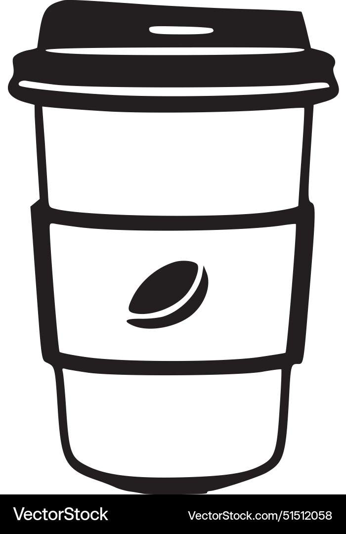 Coffee - minimalist and flat logo Royalty Free Vector Image