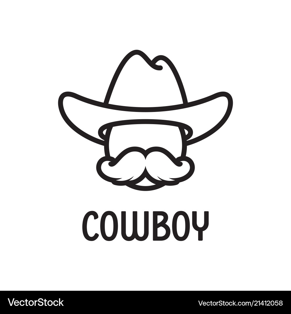Cowboy icon with hat Royalty Free Vector Image
