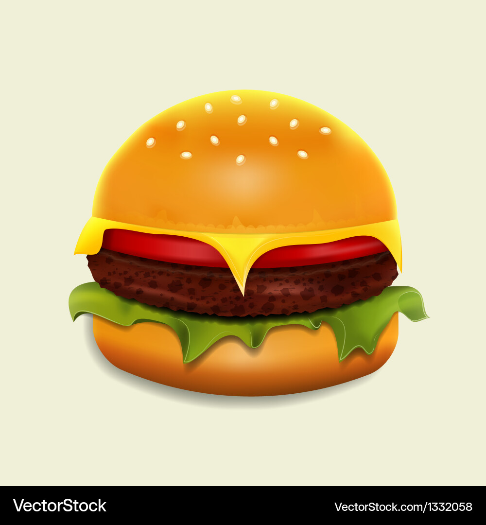Delicious Cheeseburger Royalty Free Vector Image