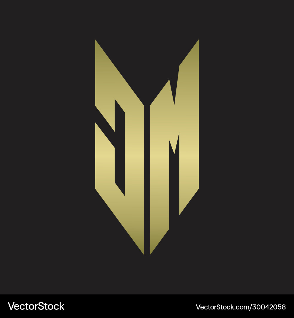 Dm logo monogram with emblem style isolated Vector Image