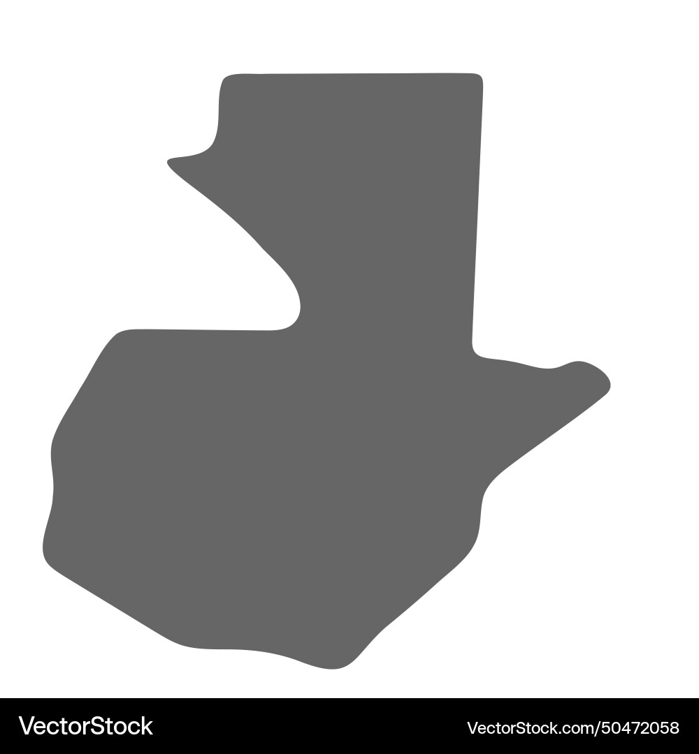 Guatemala simplified smooth country map Royalty Free Vector