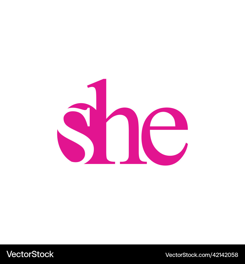 Pink she logo Royalty Free Vector Image - VectorStock