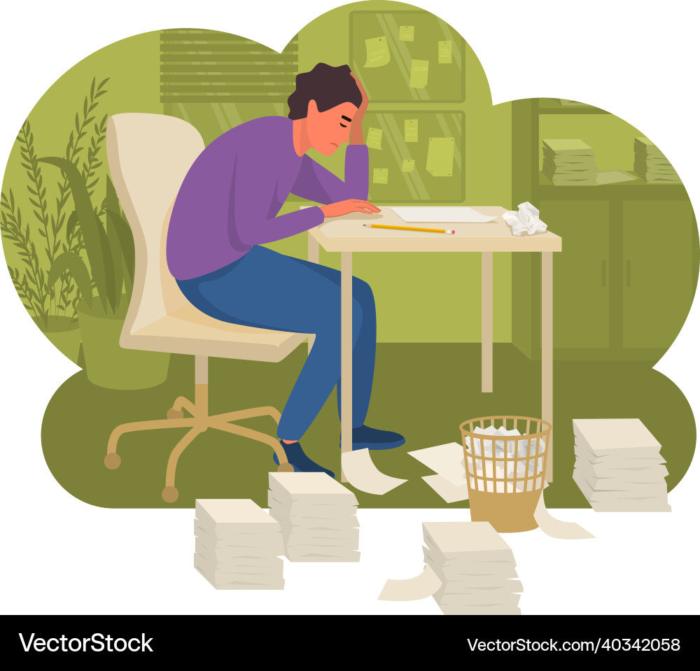 Professional Burnout Syndrome Royalty Free Vector Image