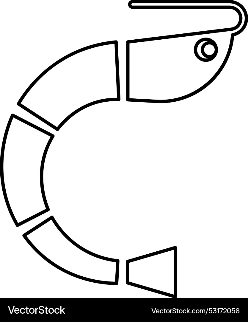 Shrimp prawn tiger food contour outline line icon Vector Image Shrimp prawn tiger food contour outline line icon Vector Image