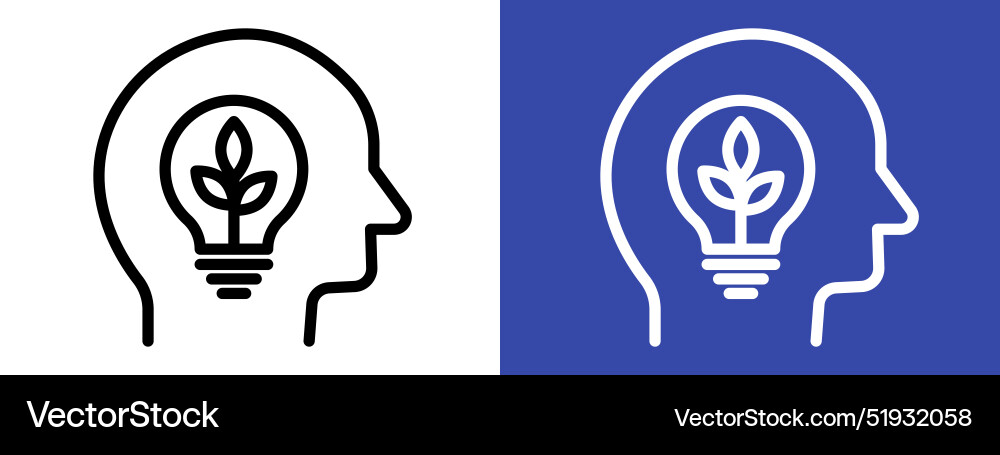 Think green icon logo set Royalty Free Vector Image