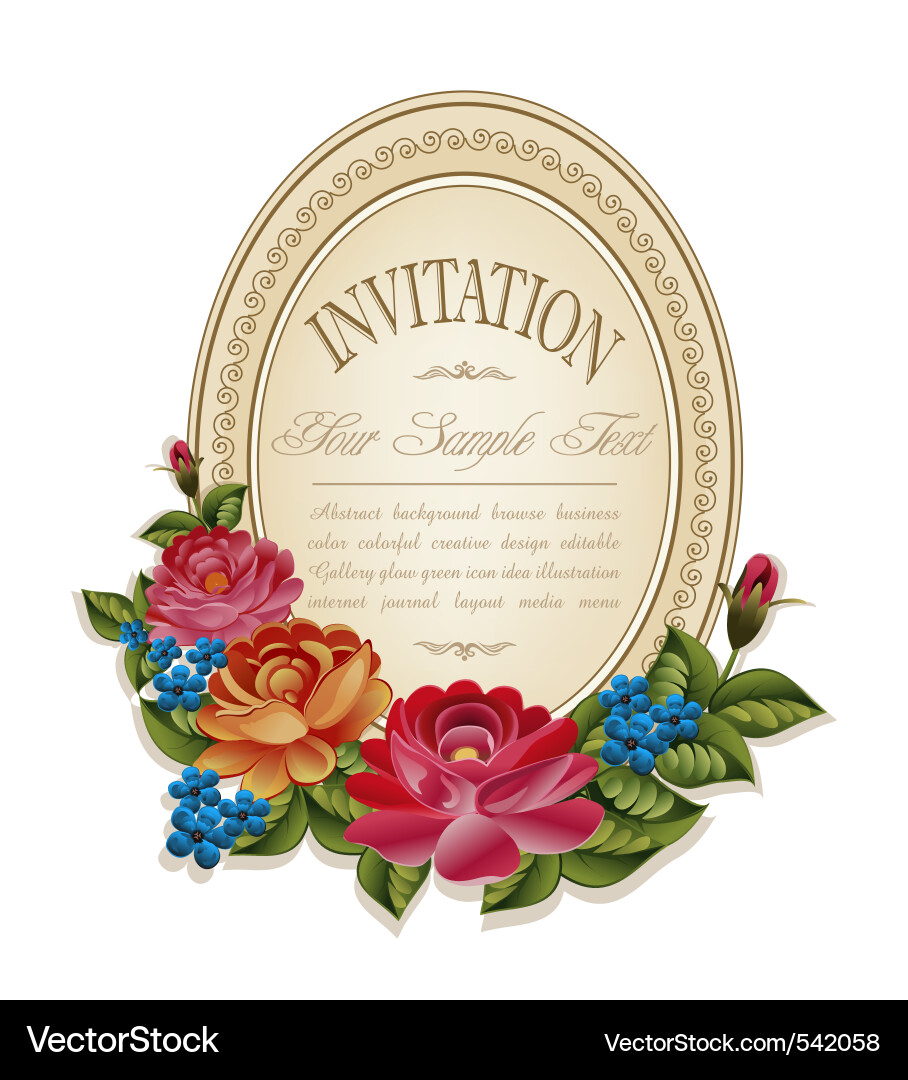 Vintage Rose Frame Royalty Free Vector Image - VectorStock