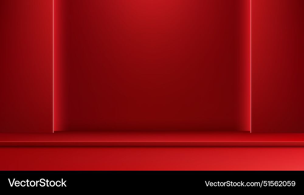 3d red stage podium with spotlight for minimal Vector Image