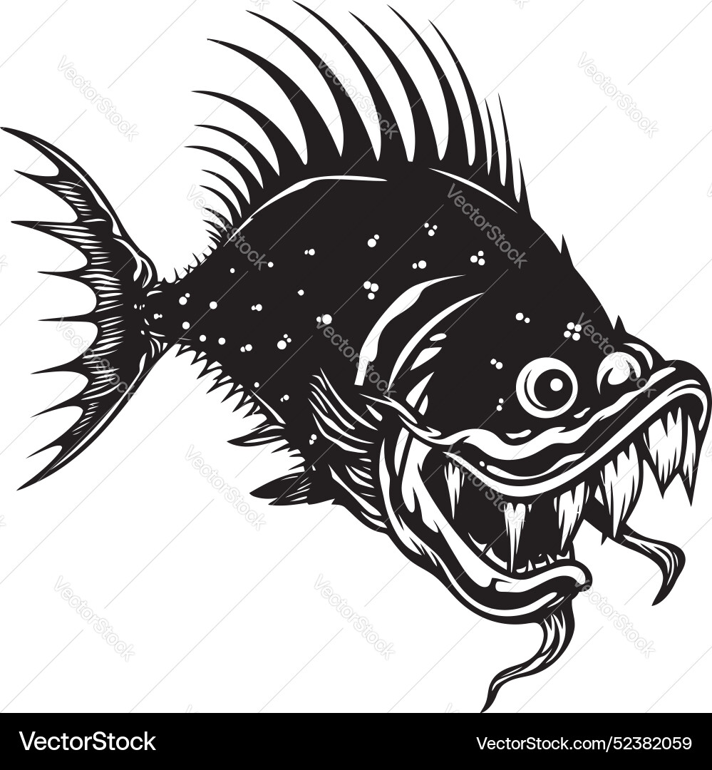 Abyssal abomination evil angler fish symbol vile Vector Image