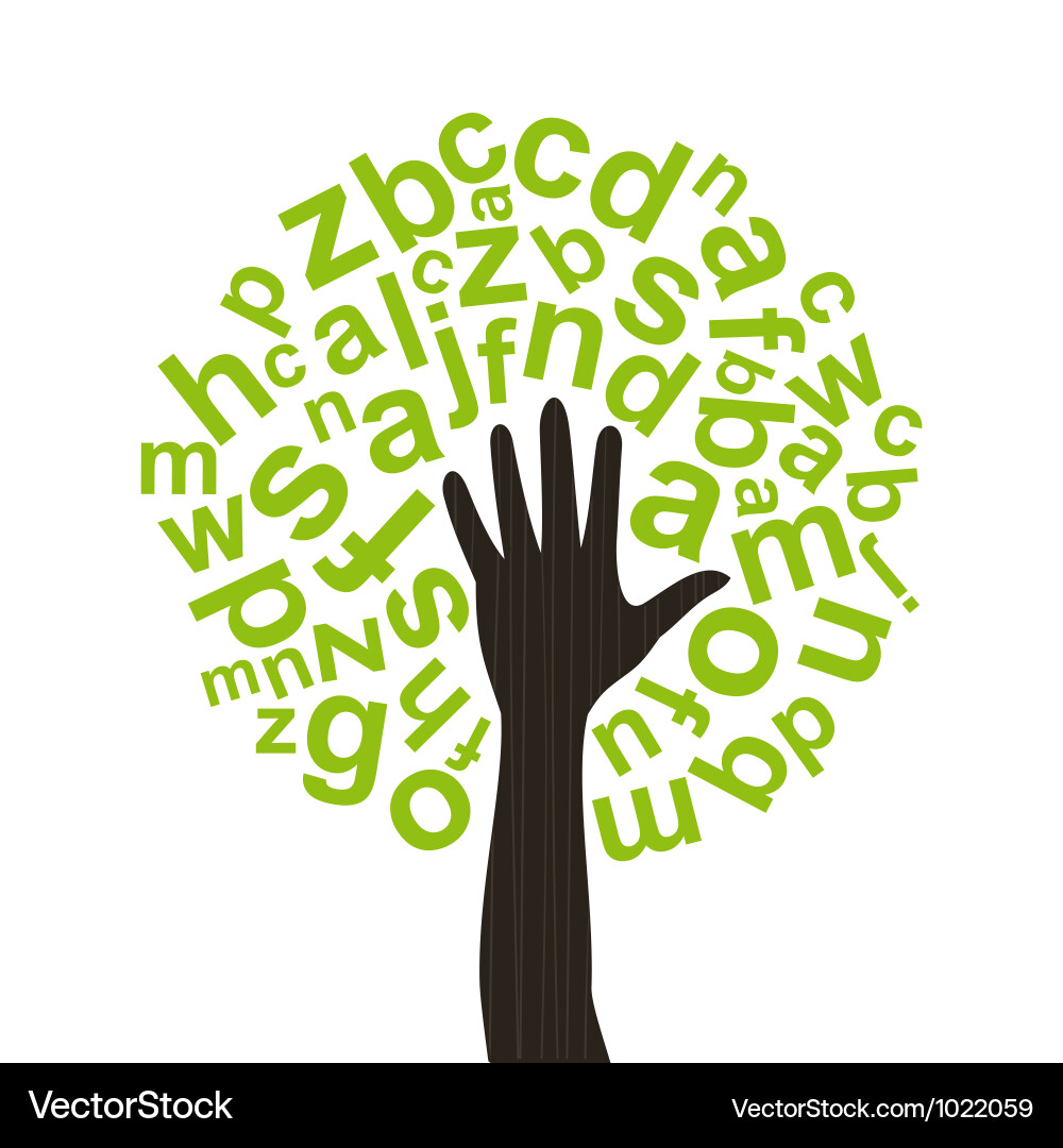Alphabet Tree with Letter Leaves Royalty Free Vector Image