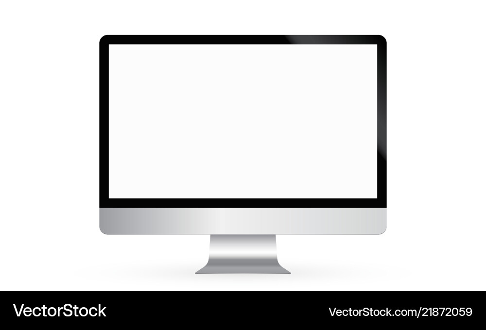 Computer display blank screen realistic Royalty Free Vector