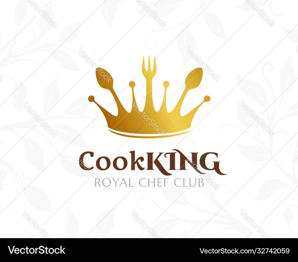 Cook king logo restaurant or cafe icon Royalty Free Vector