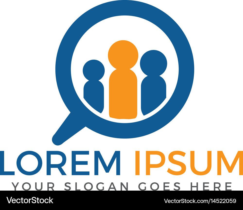 Group of three people logo design Royalty Free Vector Image