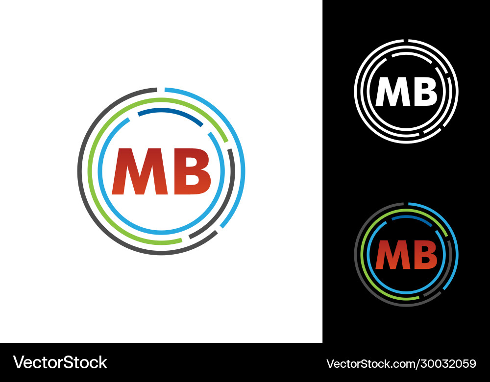 M b mb initial letter logo design template Vector Image
