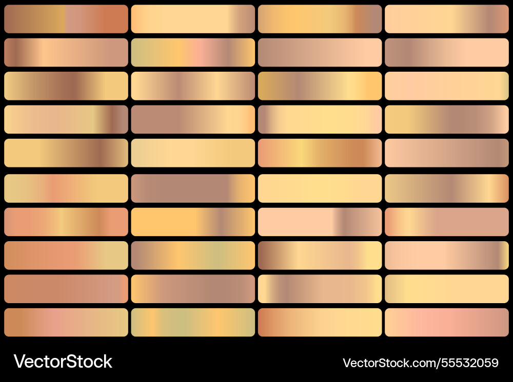 Metalic gradient collection with shiny gold Vector Image
