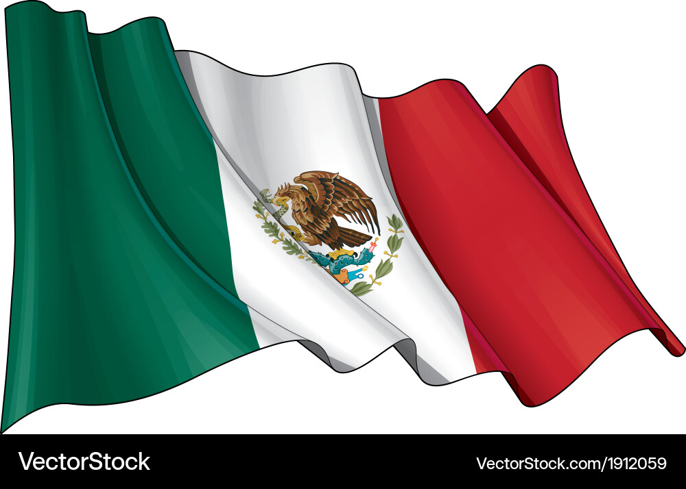 Mexico flag Royalty Free Vector Image - VectorStock