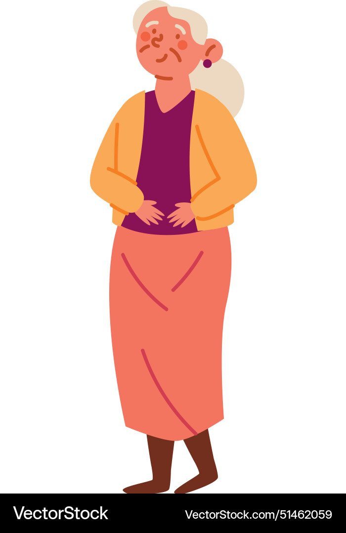 Old woman standing Royalty Free Vector Image - VectorStock