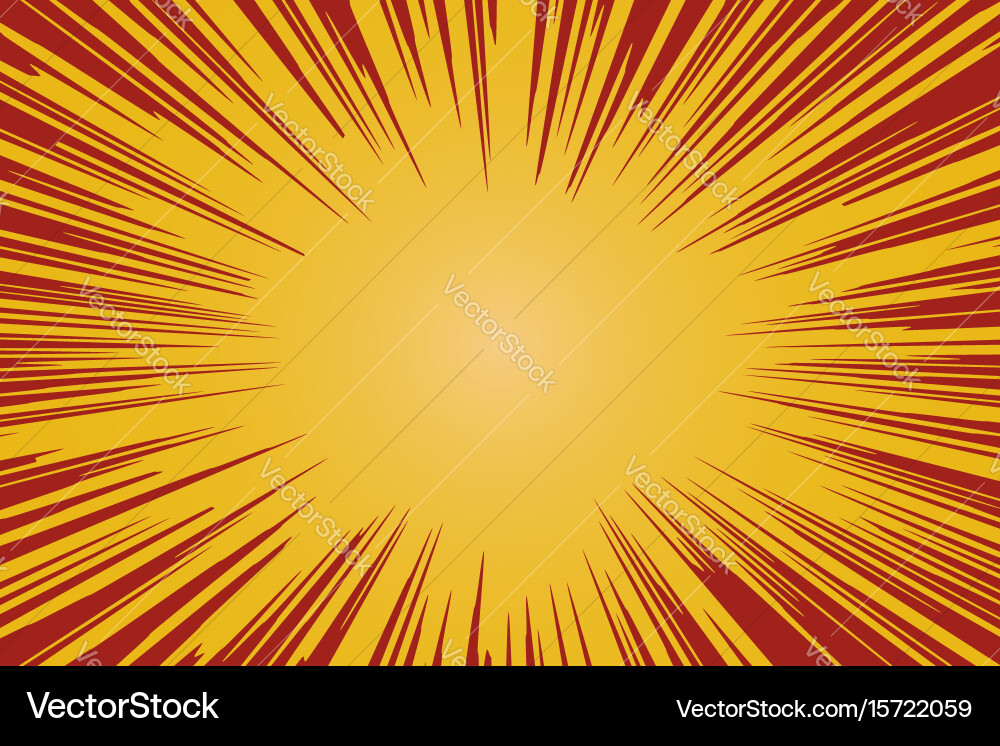 Radial background with comic book speed lines Vector Image