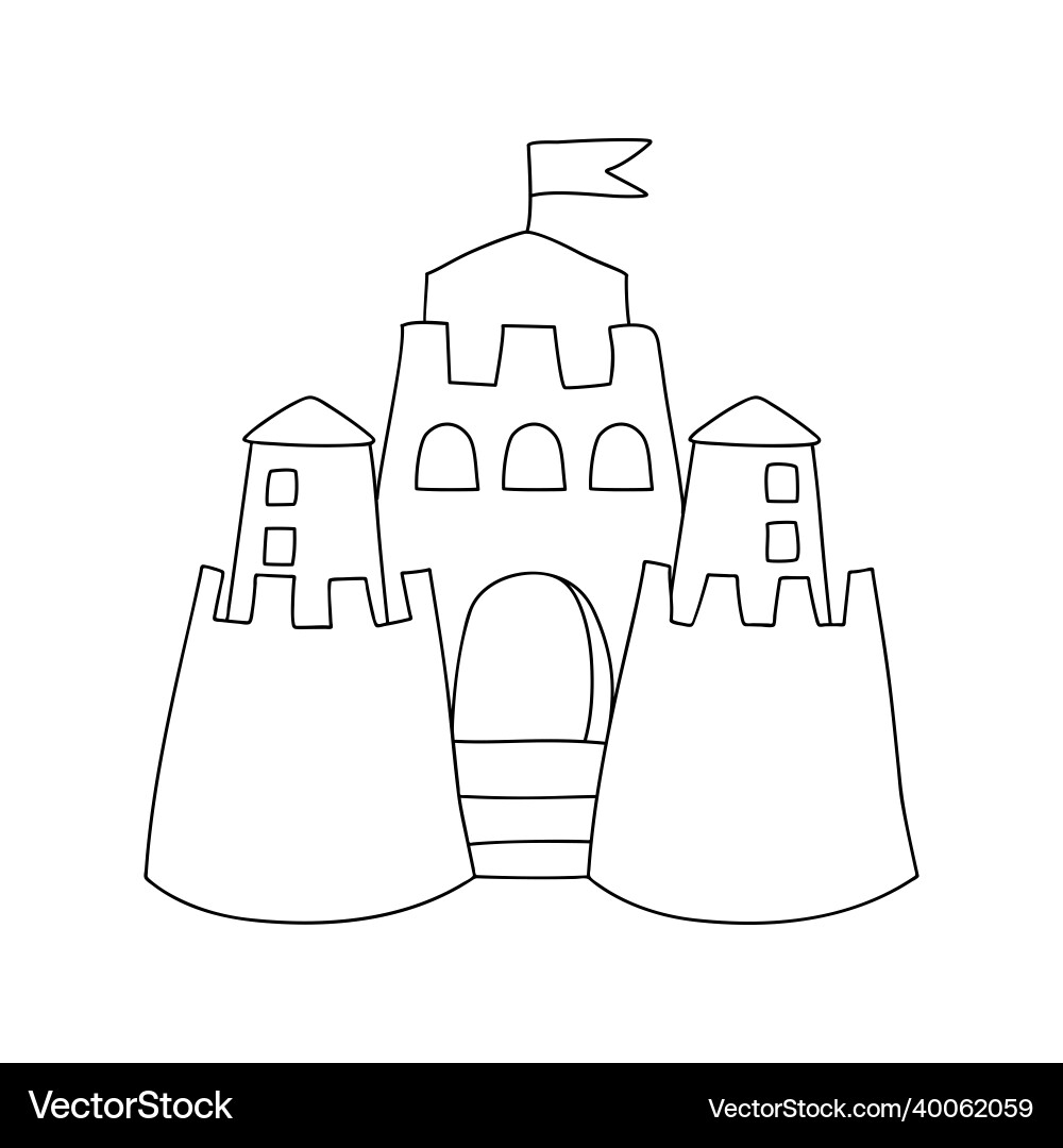Sandburg einfache Umriss Lizenzfreies Vektorbild