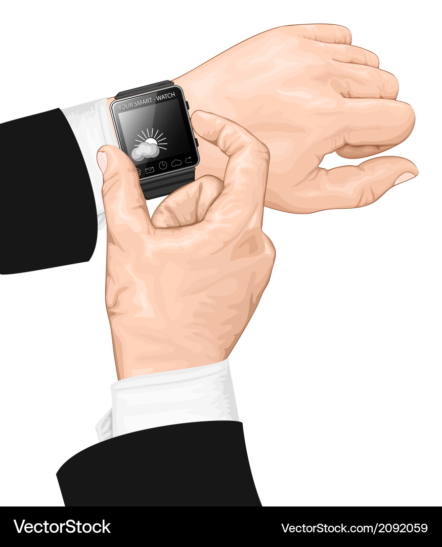 Smart watch gesture Royalty Free Vector Image - VectorStock