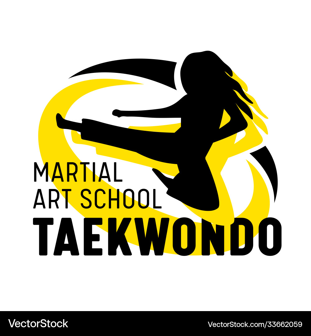 Taekwondo School Banner Royalty Free Vector Image