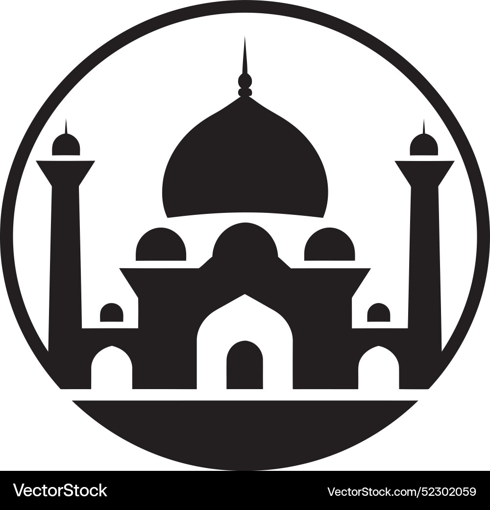 Timeless monochrome mosque shadows Royalty Free Vector Image