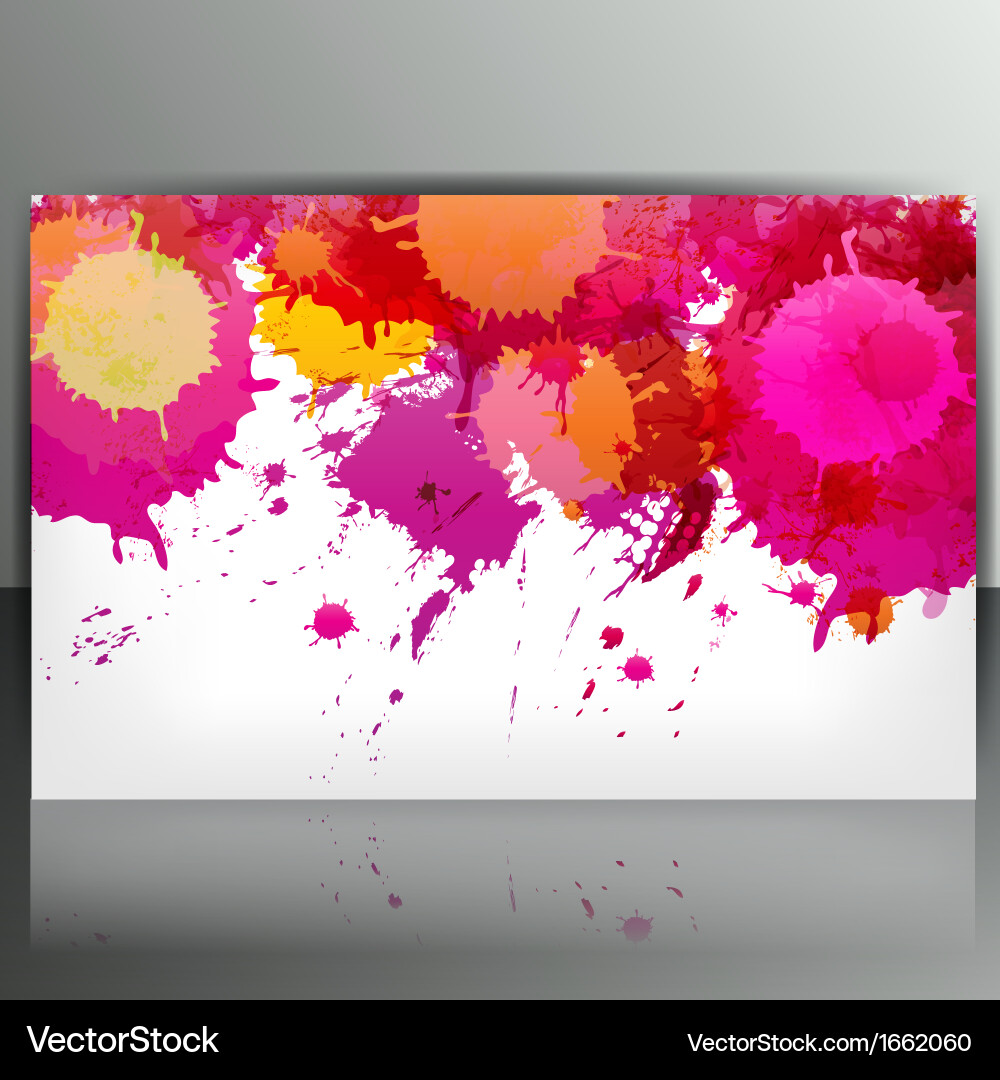 Banner with splash on abstract background Vector Image