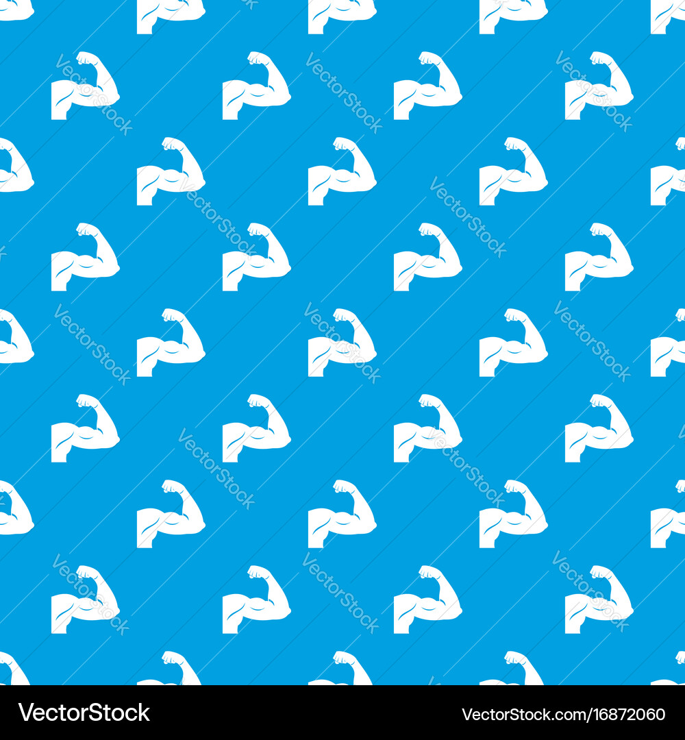 Biceps Muster nahtlos blau Lizenzfreies Vektorbild