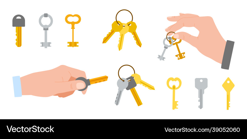 Cartoon Keys - Bundle of Keys Royalty Free Vector Image