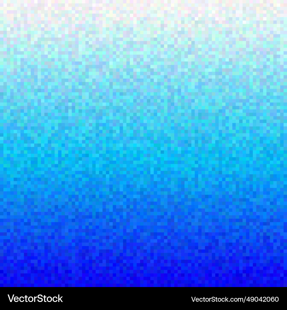 Fade blue water from bottom to top pixel texture Vector Image