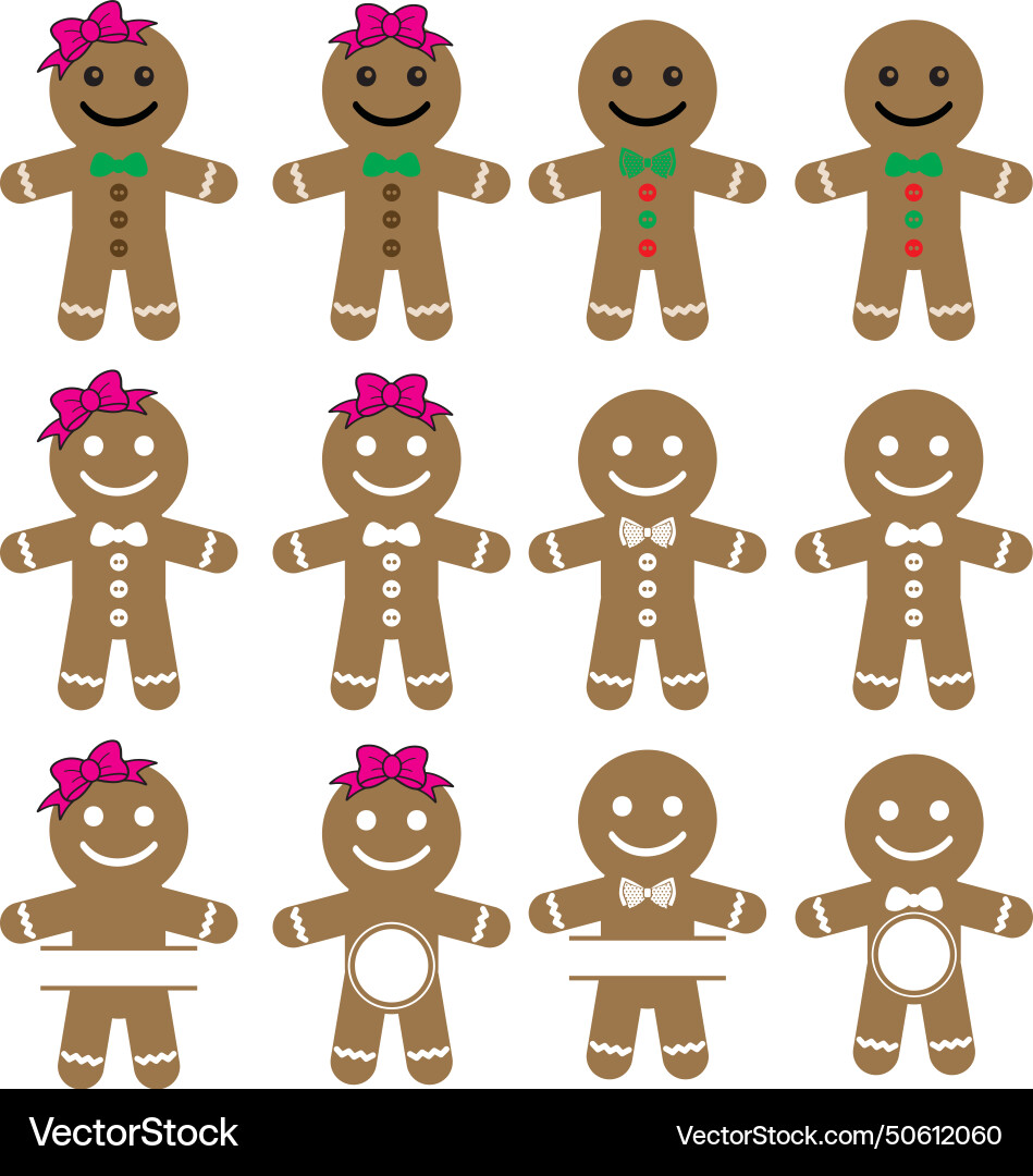 Gingerbread cookies merry christmas Royalty Free Vector