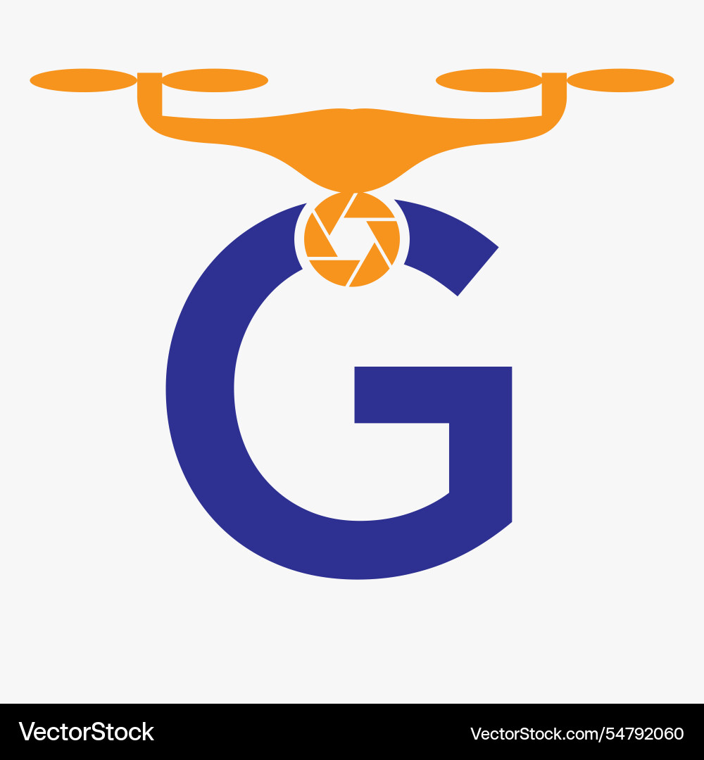 Initial letter g drone logo technology Royalty Free Vector