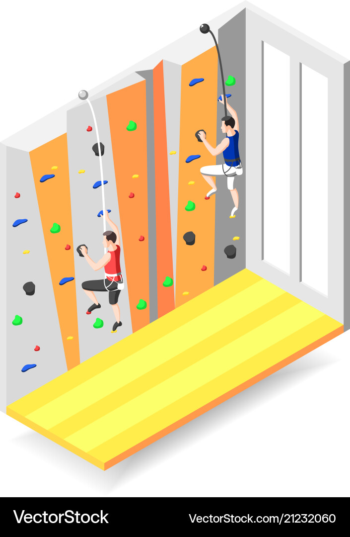 Isometric Climbing Wall Concept Royalty Free Vector Image