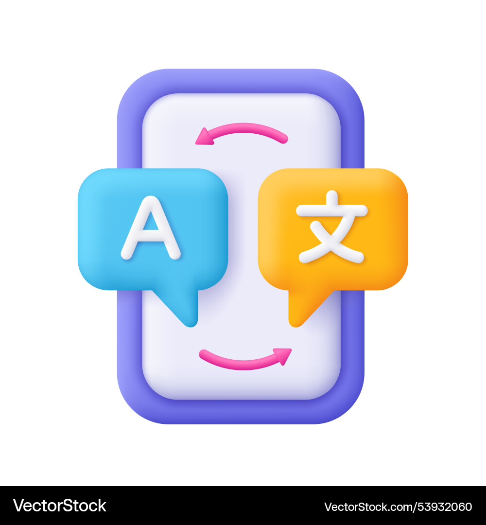Smartphone with language translator symbol Vector Image
