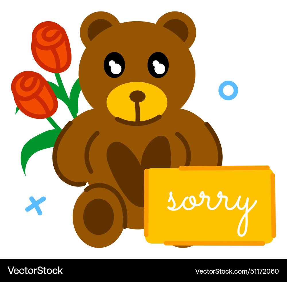Sorry bear Royalty Free Vector Image - VectorStock