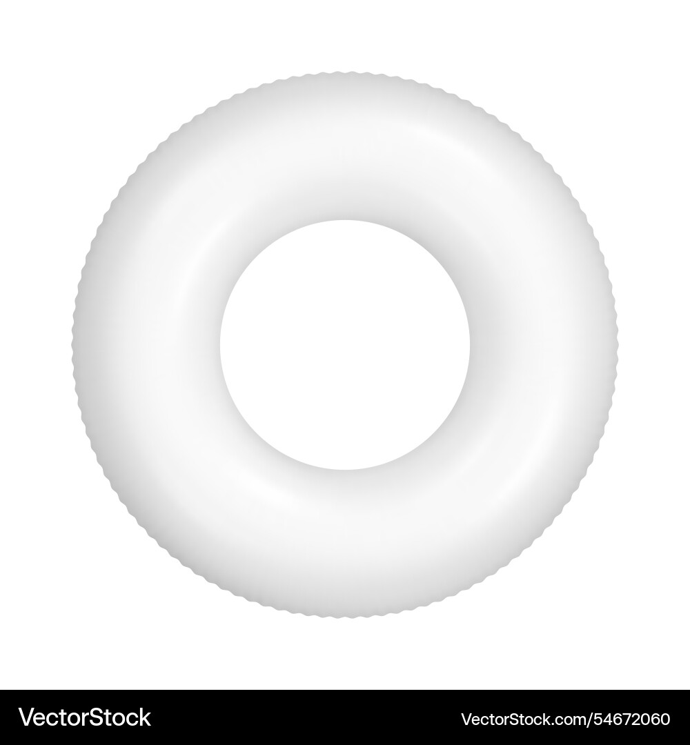 Swim ring mockup isolated on white Royalty Free Vector Image