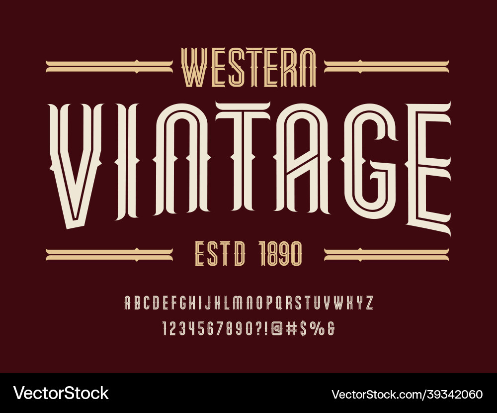 Vintage font Royalty Free Vector Image - VectorStock