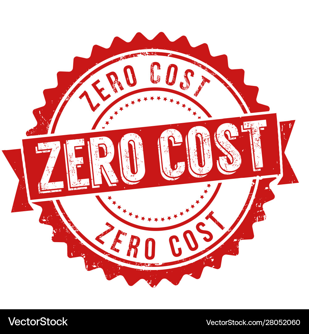 Zero cost sign or stamp Royalty Free Vector Image