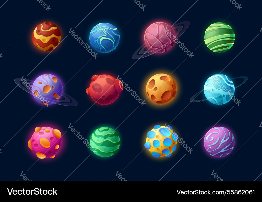 Alien space planets Royalty Free Vector Image - VectorStock