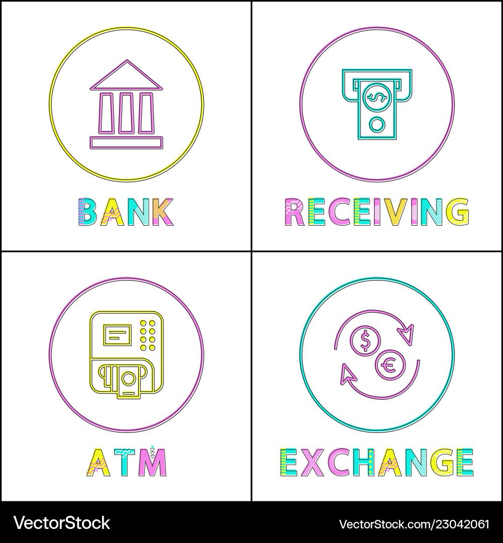 Bank receiving transaction Royalty Free Vector Image