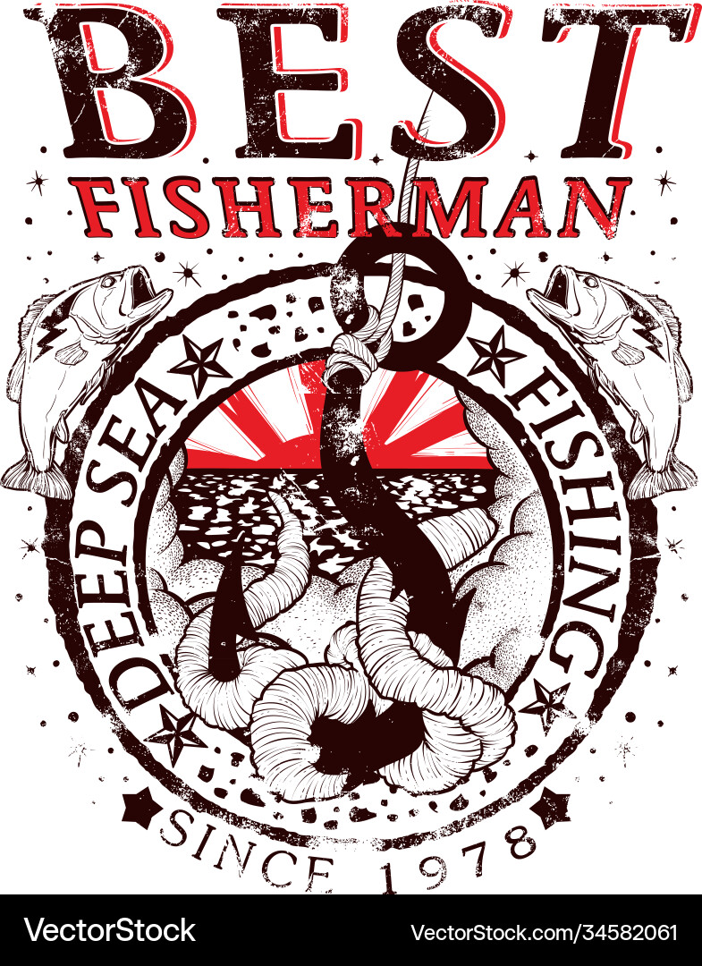 Best fisherman Royalty Free Vector Image - VectorStock