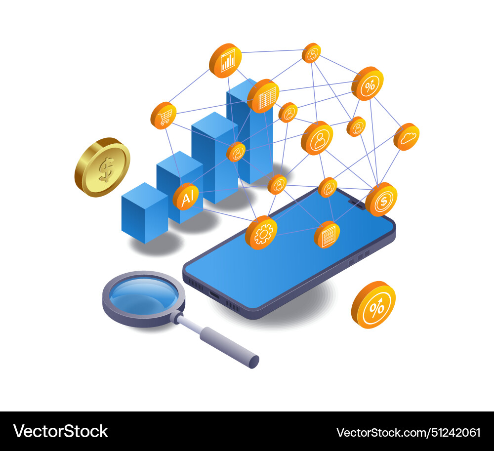 Business development network infographics flat Vector Image